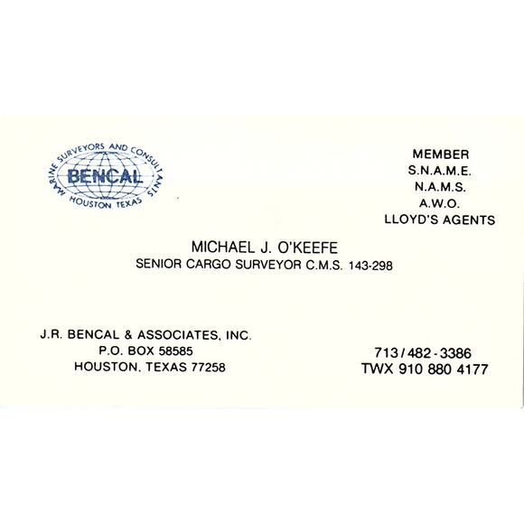 None and/or Unknown | Other | Jr Bencal Associates Inc Michael J Okeefe ...